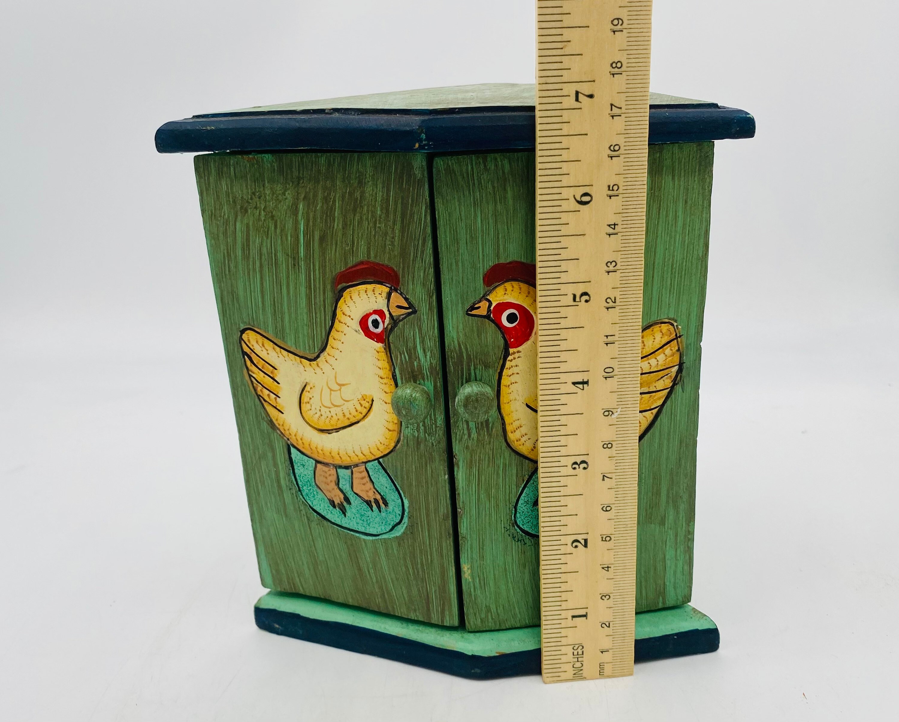 Vintage Wooden Rooster Storage Container Kitchen Decor | Etsy