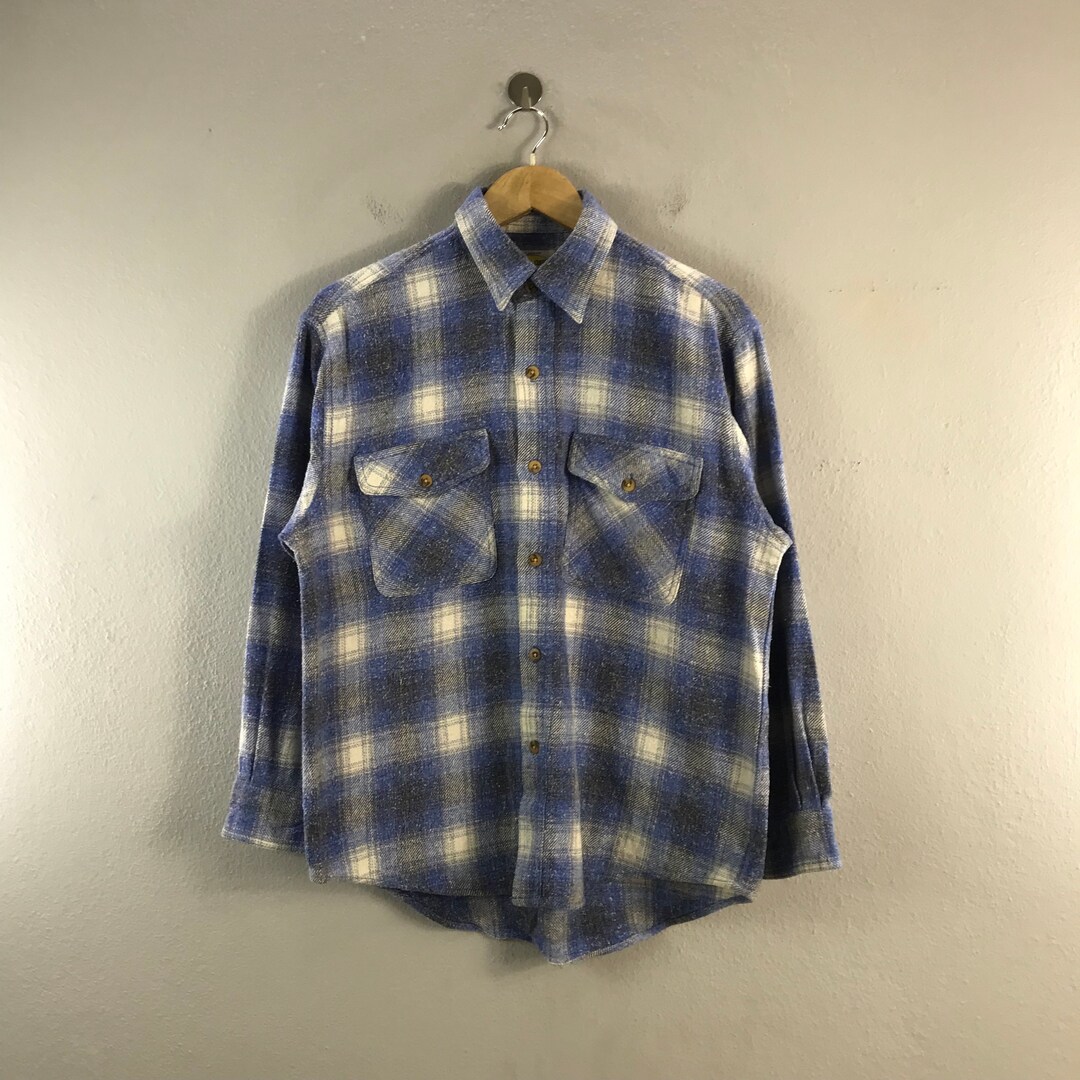 Vintage Trimmer Craft Shadow Plaid Checkered Workwear Casual Vintage Trimmer Craft Shadow Plaid Checkered Workwear Casual