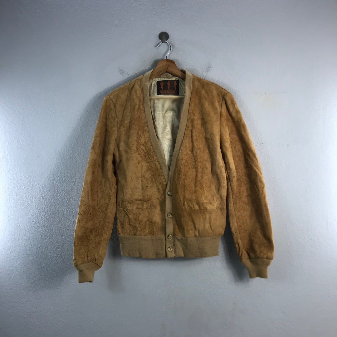 Vintage Robert Lewis Suede Leather Rugged Open Collar Menswear Casual ...