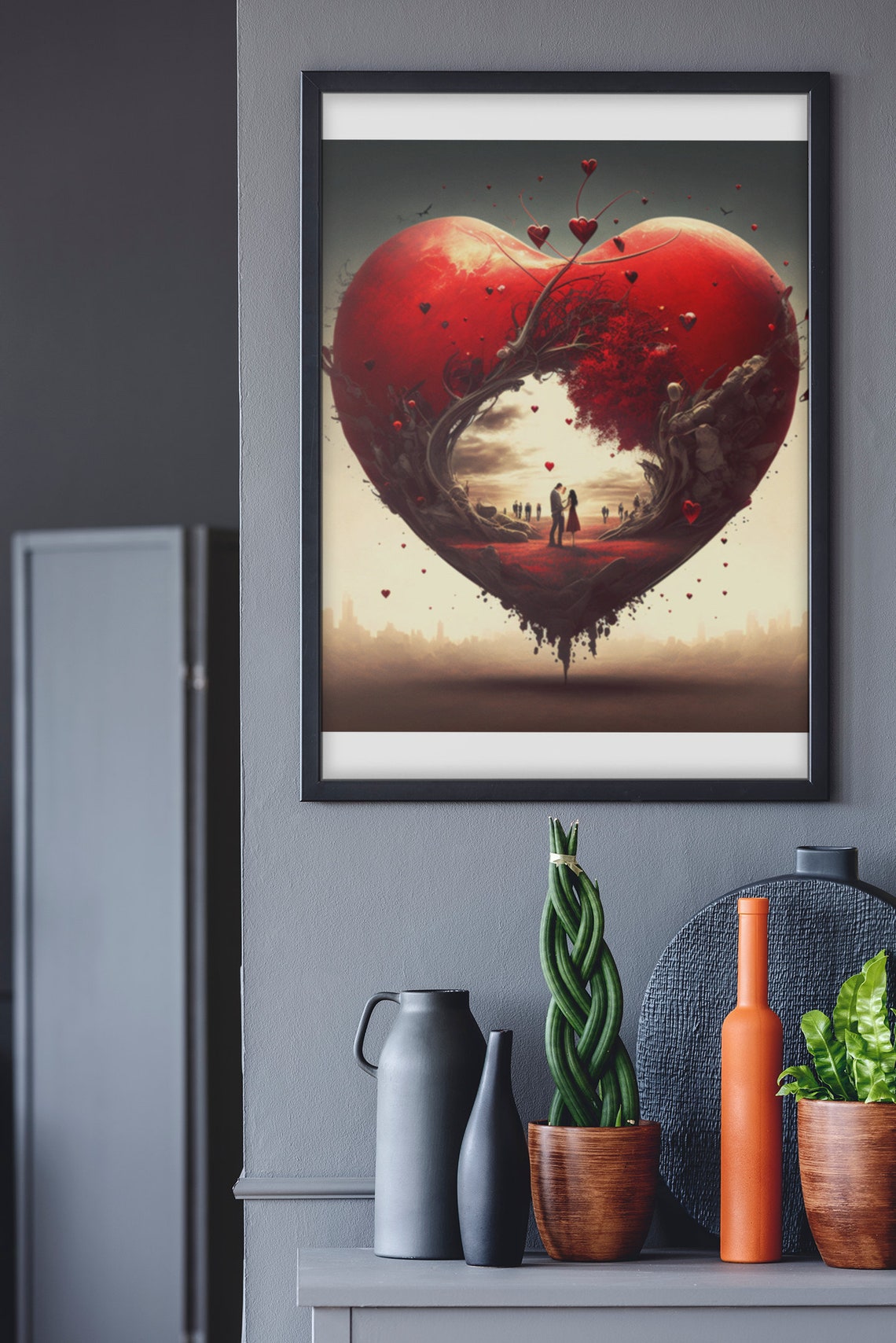 VALENTINES DAY Digital Art Instant Download Printable Home Decor, HEART ...