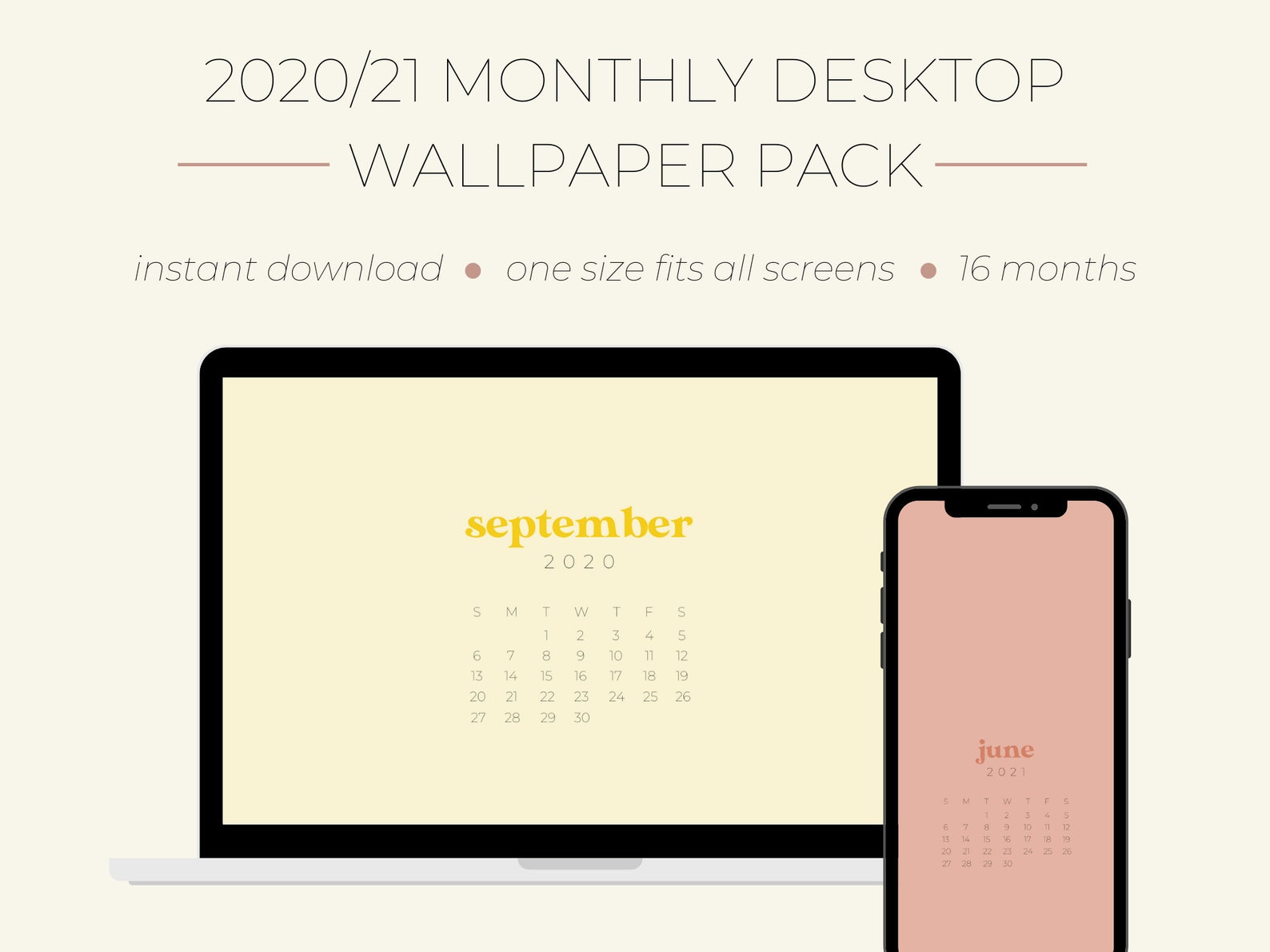 2020/21 Pastel Minimal Monthly Desktop Wallpaper Pack - Minimalist ...