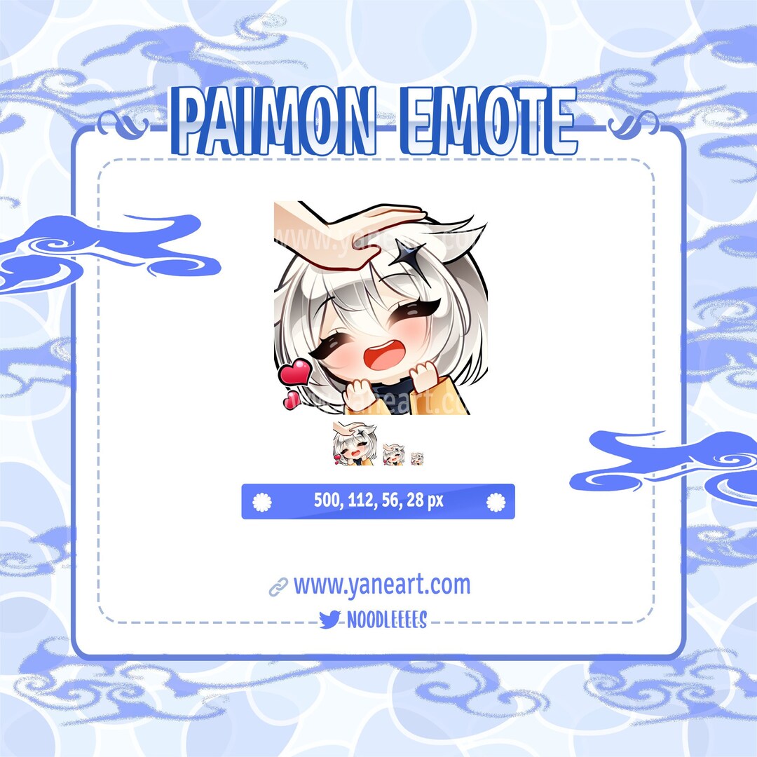 Genshin Impact Paimon Pat Emote Twitch Discord Emotes Anime Video Game ...