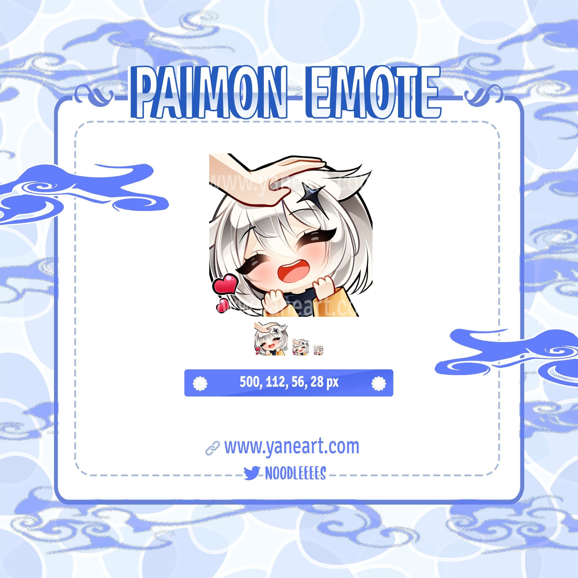Genshin Impact Paimon Pat Emote Twitch Discord Emotes Anime Video Game ...