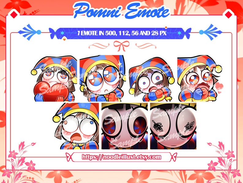POMNI EMOTE PACK - the Amazing Digital Circus Pomni Emote for Twitch ...