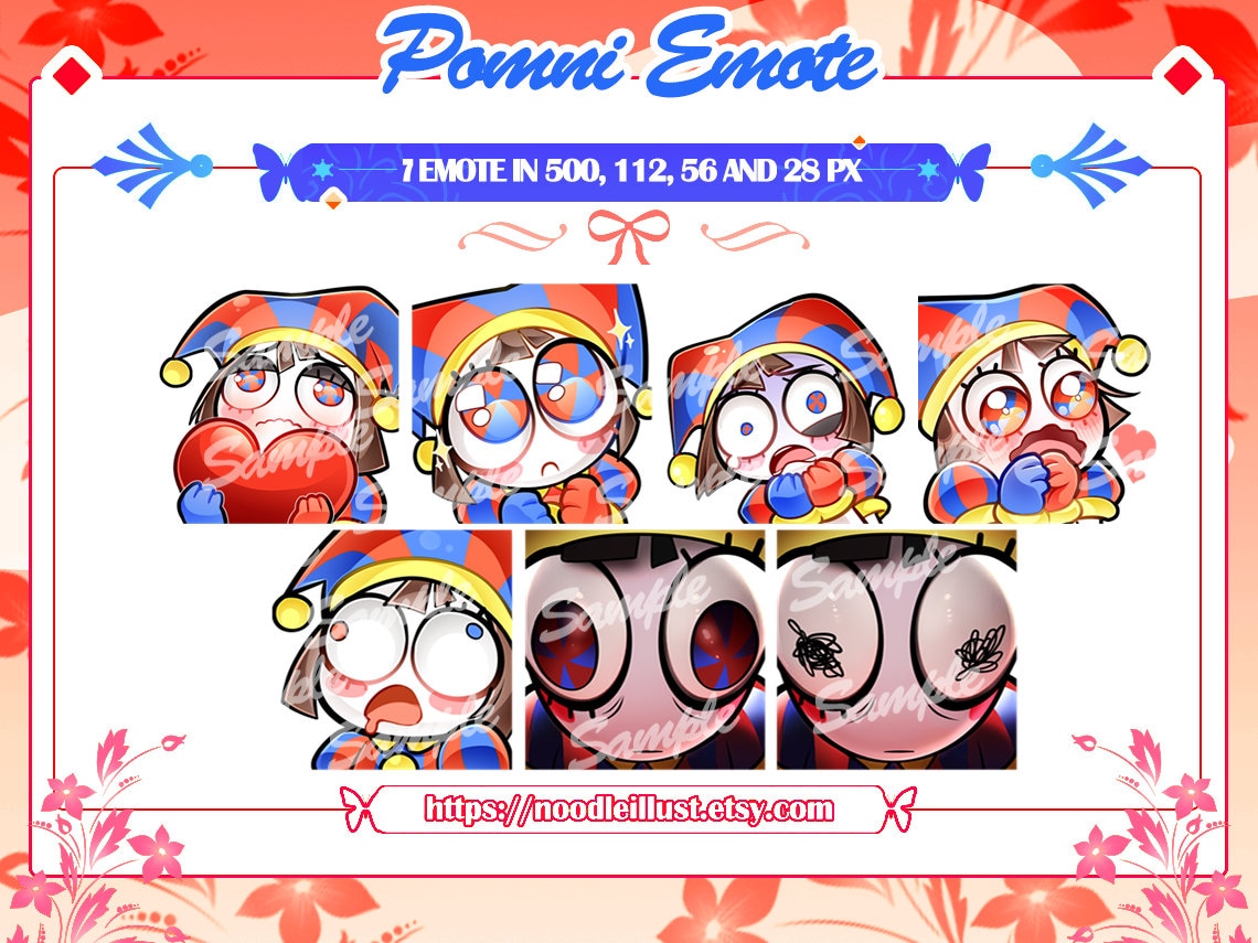 POMNI EMOTE PACK - the Amazing Digital Circus Pomni Emote for Twitch ...