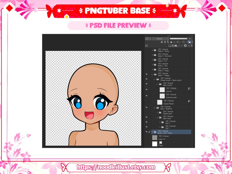 Pngtuber Base , Pngtuber Base for Twitch, Youtube and Discord, DIY ...