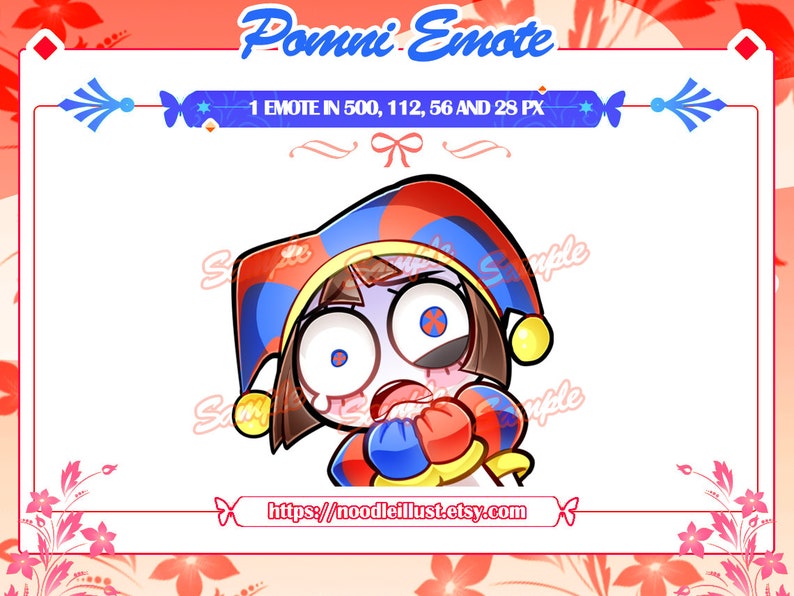 The Amazing Digital Circus Pomni Emote for Twitch, Discord, Youtube ...