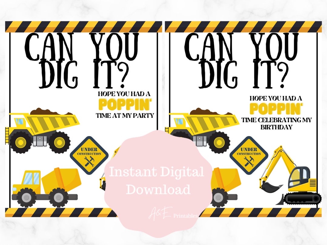 Printable Construction Party Favors / Printable Construction Worker ...