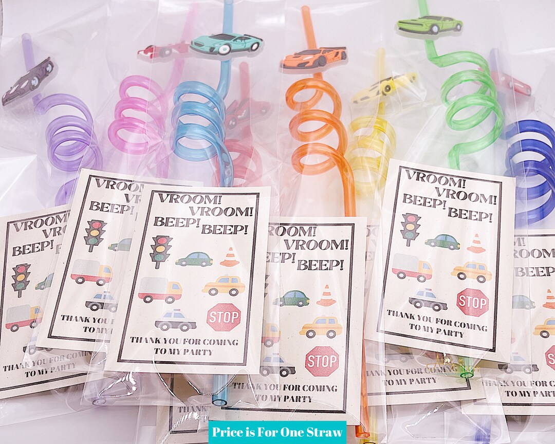 Car Birthday Favors, Car Straw, Car Party Favors, Car Birthday Party - Etsy
