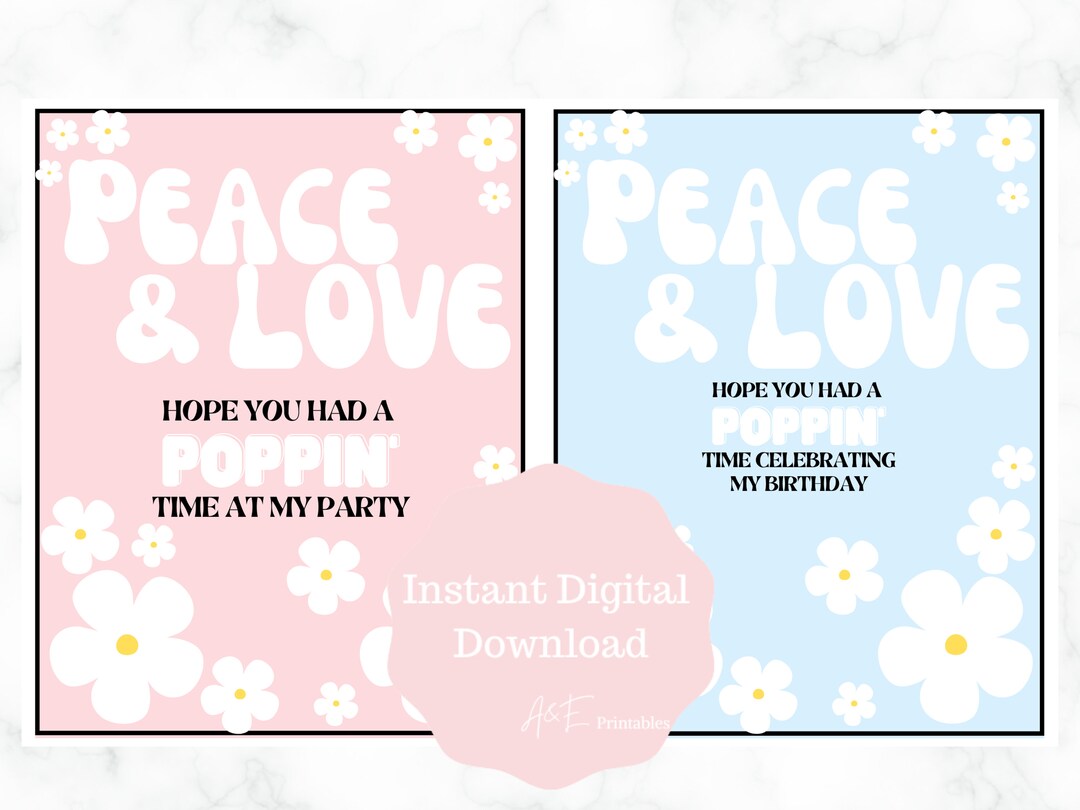 Printable Groovy Party Favors / Printable Daisy Party Favors ...