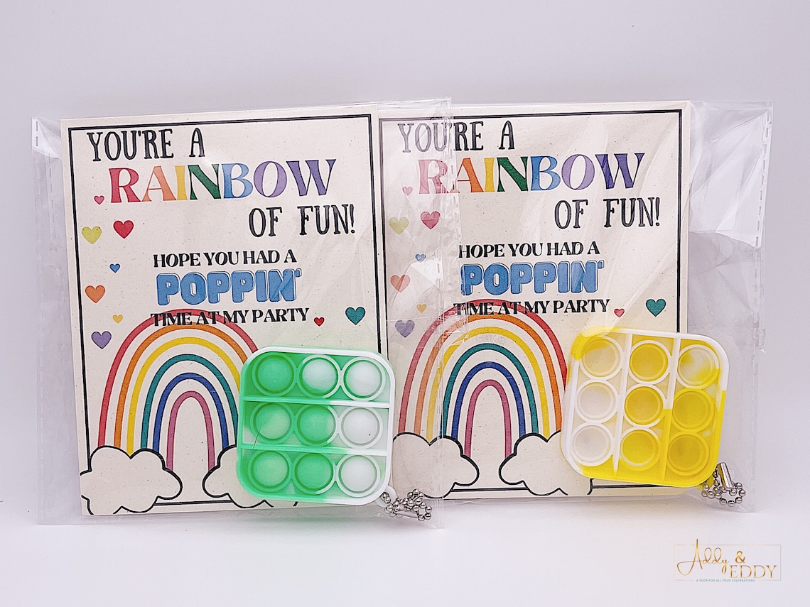 Rainbow Party Favor / Rainbow Popit / Birthday Party Pop-it / | Etsy