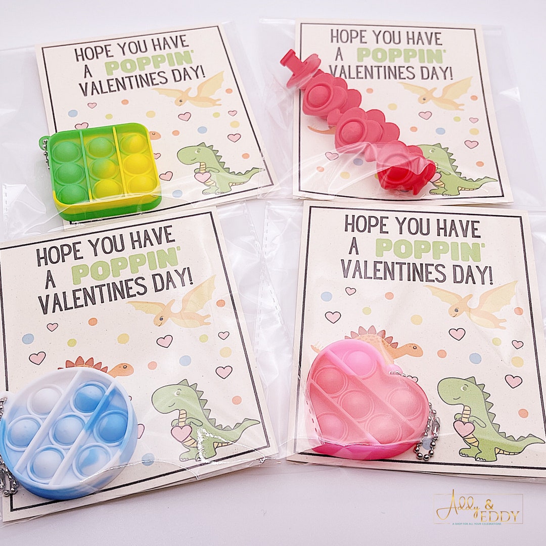 Dinosaur Valentine's Day Favors, Valentine's Day Popit, Boys Valentine ...