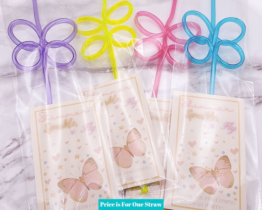 Butterfly Birthday Favors, Butterfly Straw, Butterfly Party Favors ...