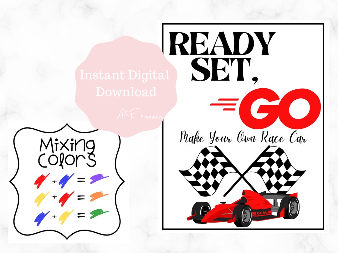 Printable Race Car Party Favors/ Printable Car Party Favors/ Race Car ...