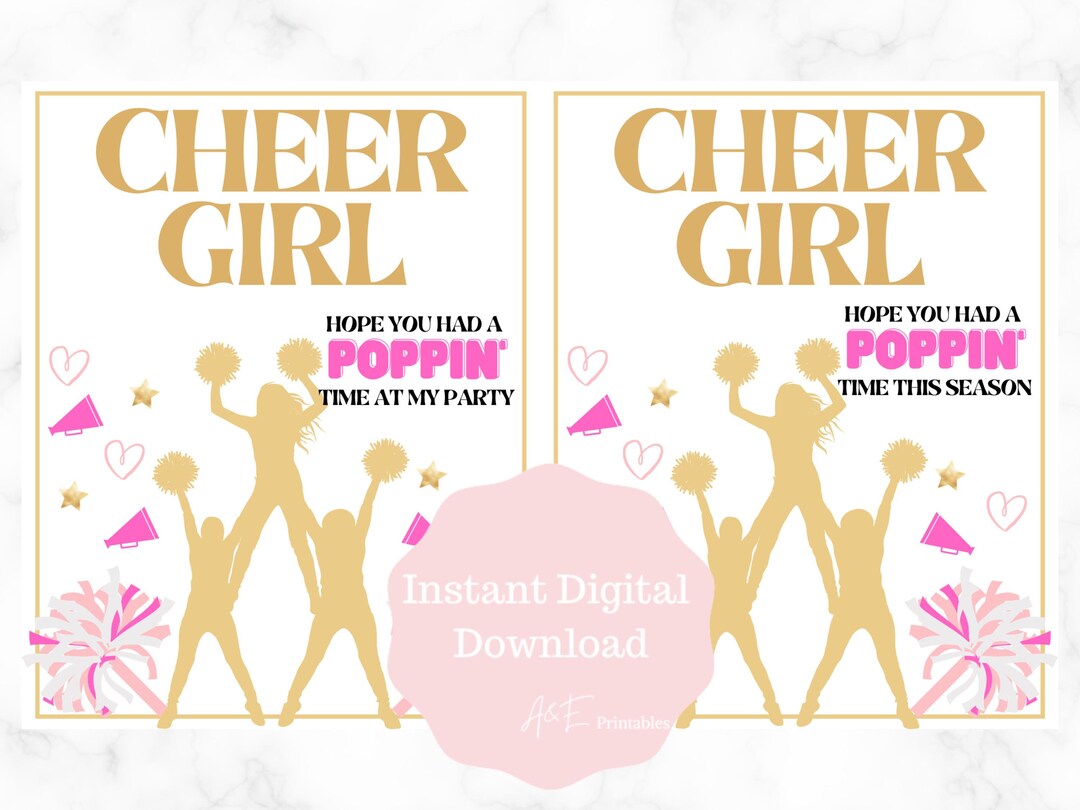 Printable Cheer Party Favors/ Printable Cheer End of Season Party ...