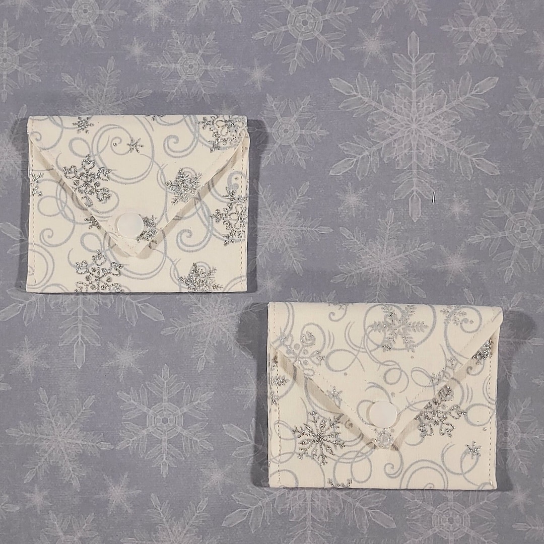Fabric Money/gift Card Envelopes Silver Sparkle Snowflakes - Etsy