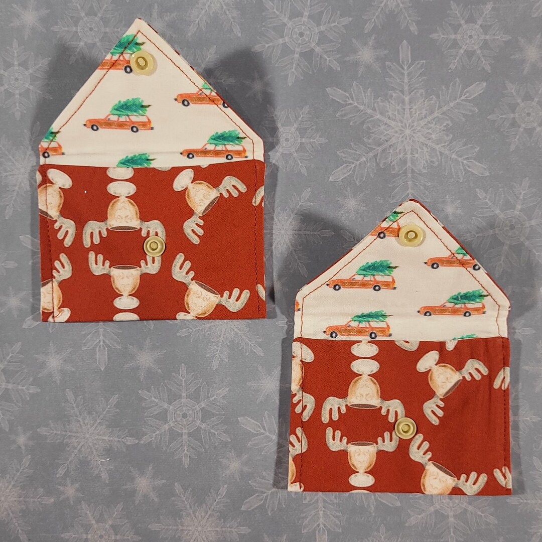 Fabric Money/gift Card Envelopes Xmas Vaca Moose Mug & Tree - Etsy