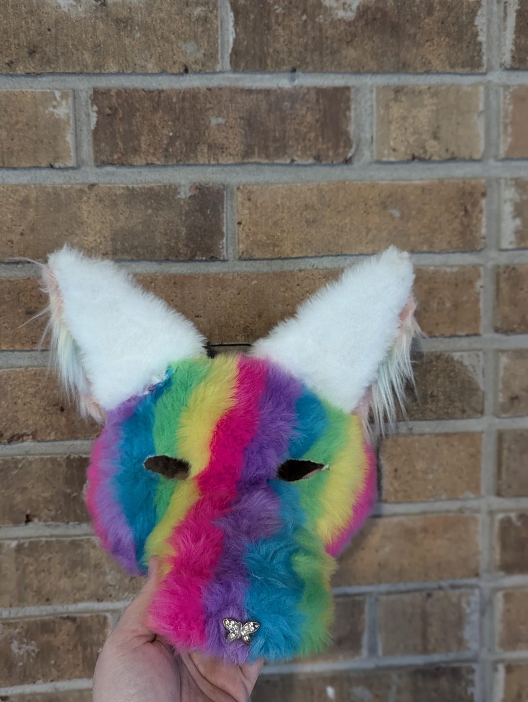 Rainbow Therian Mask With Butterfly Nose - Etsy