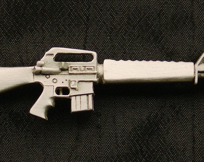 Empire Pewter M16 Pewter Gun Pin - Etsy