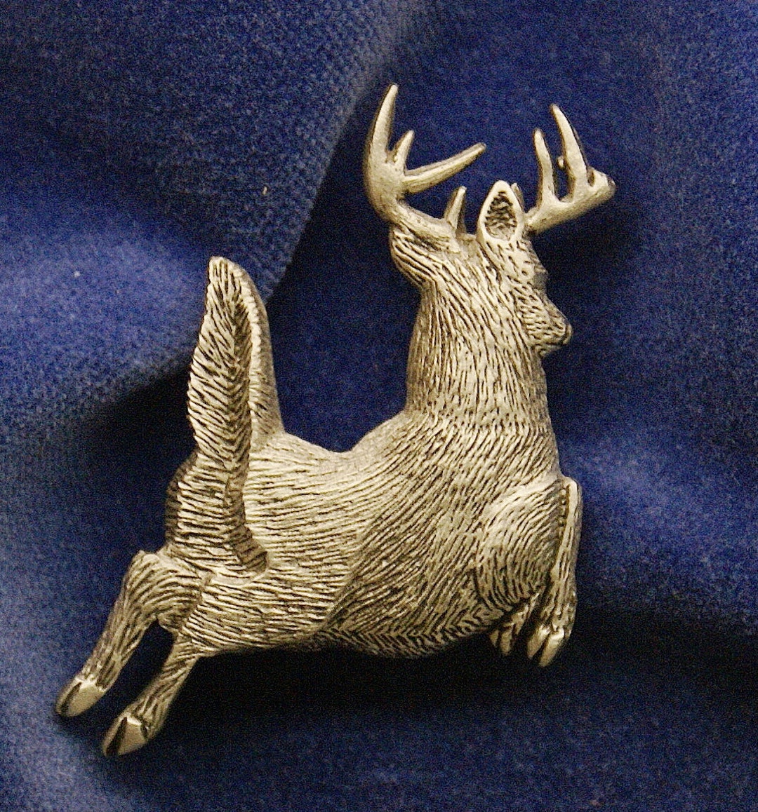 Empire Pewter Running Whitetail Deer Pewter Pin - Etsy