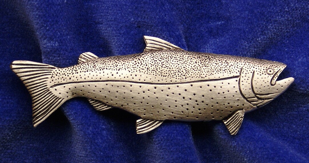Empire Pewter Salmon Pewter Fish Pin - Etsy