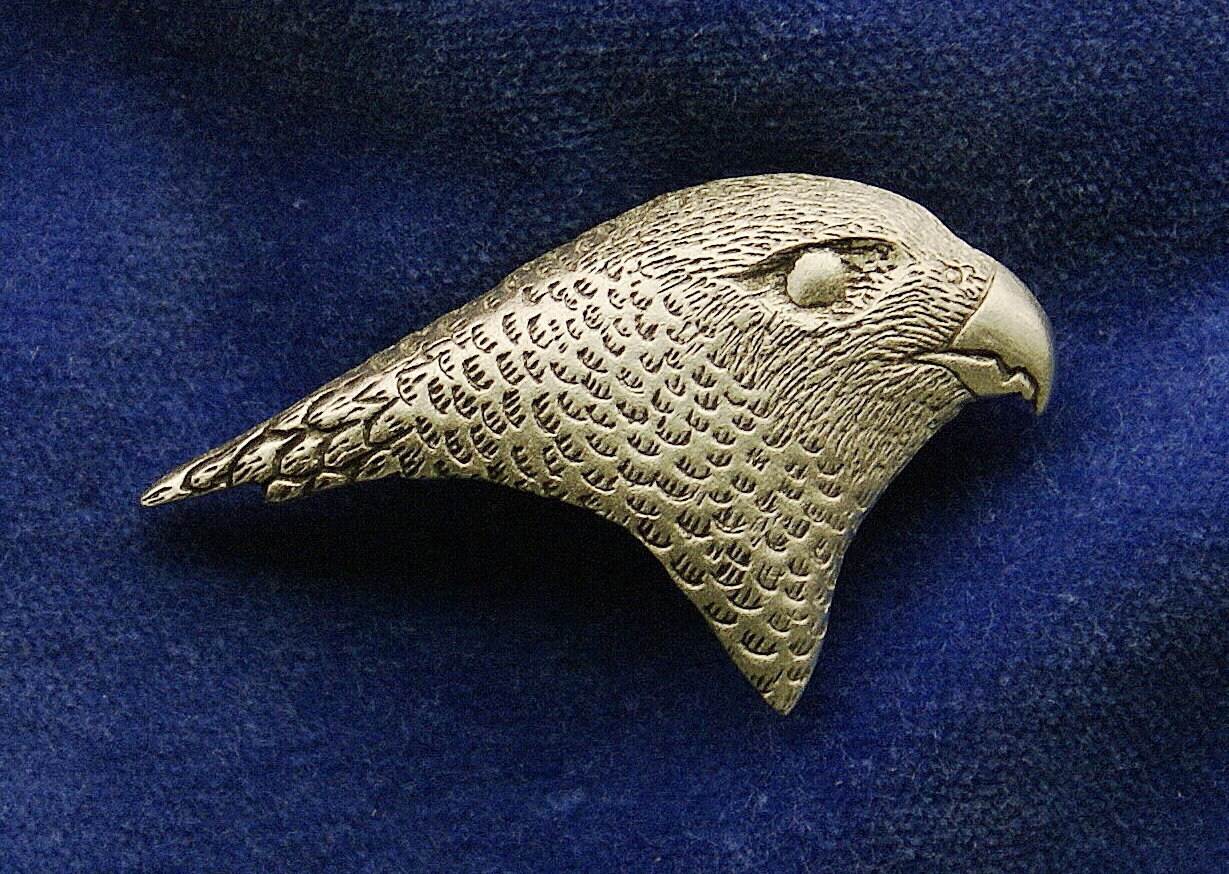 Empire Pewter Falcon Head Pewter Pin | Etsy