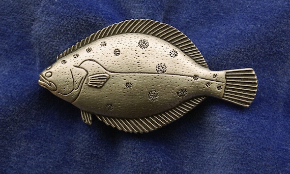 Empire Pewter Flounder Pewter Fish Pin - Etsy