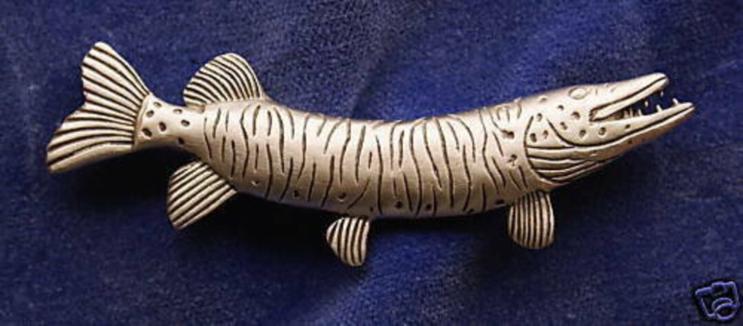 Empire Pewter Tiger Muskie Pewter Fish Pin - Etsy