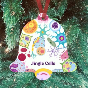 Personalized Microbiology Metal Ornament - Jingle Cells, Funny ...