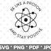 Science SVG Be Like a Proton and Stay Positive Svg Png | Etsy