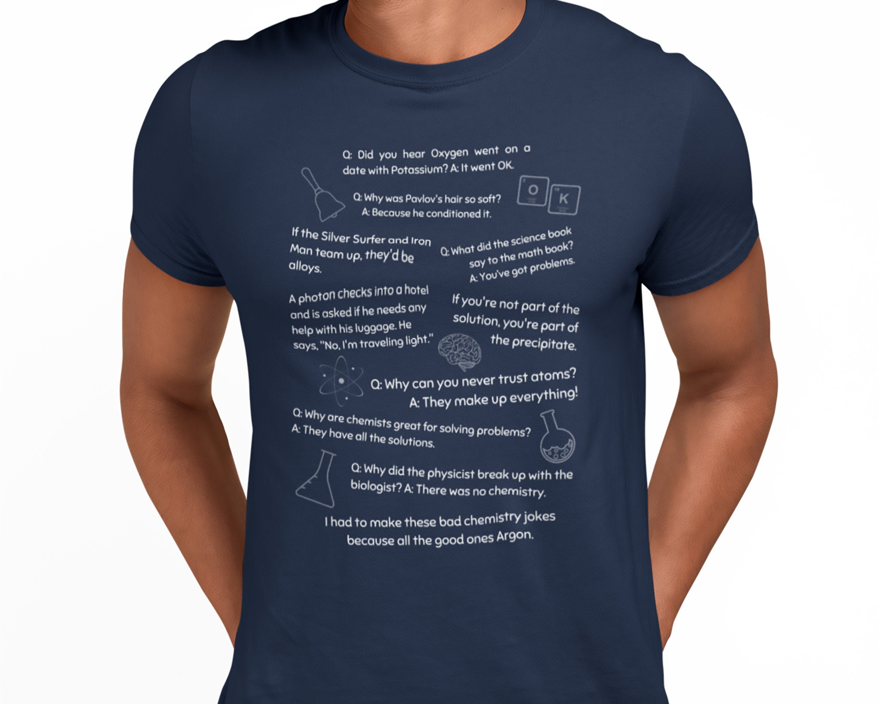 Dad Chemistry Graphic Tee Funny Science Dad T-Shirt - 'Father The Noble ...