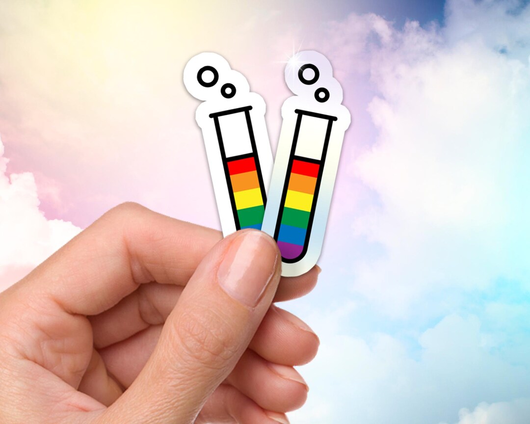 Gay Pride Test Tube Stickers, LGBTQ Stickers, Science Stickers, Laptop ...