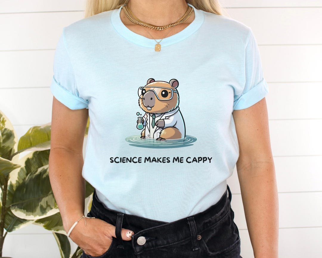 Capybara Scientist Shirt, Cute and Funny Gift for a Science Teacher ...
