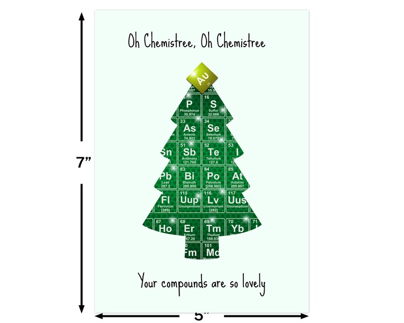 Chemistree Christmas Cards, 5"x7" Folded Cards With Envelopes, Great ...