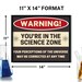 Warning You're in the Science Zone Digital Download - Etsy
