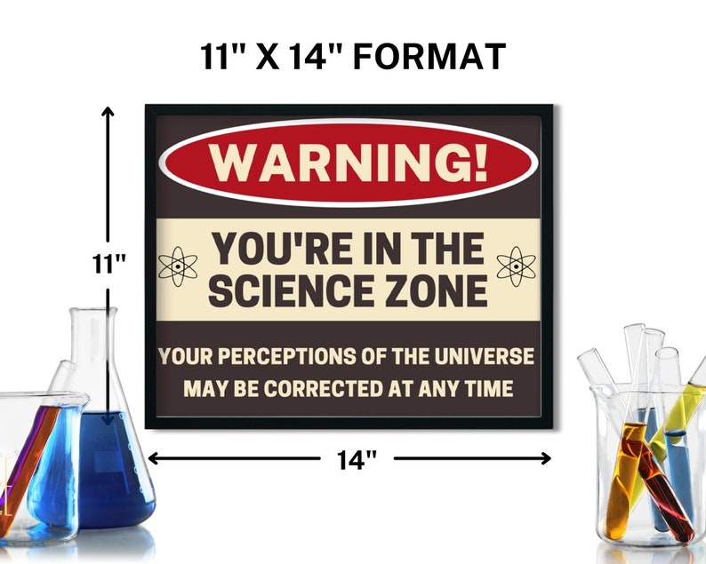 Warning! You're in the Science Zone Digital Download, Science Classroom ...
