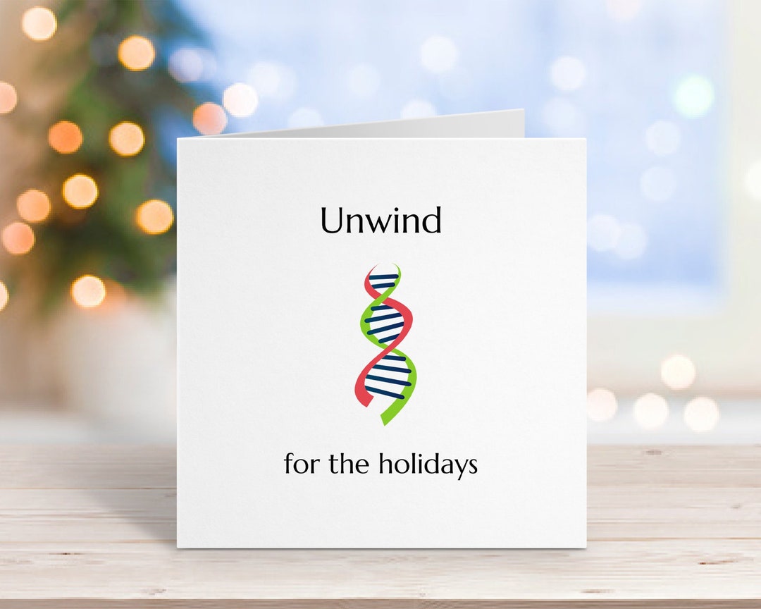 DNA Holiday Cards, Unwind for the Holidays, 5"x5" Folded Card With ...