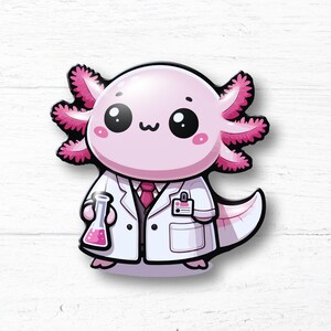 Axolotl Scientist Pin, Cute Science Pins, Place on Your Lab Coat ...