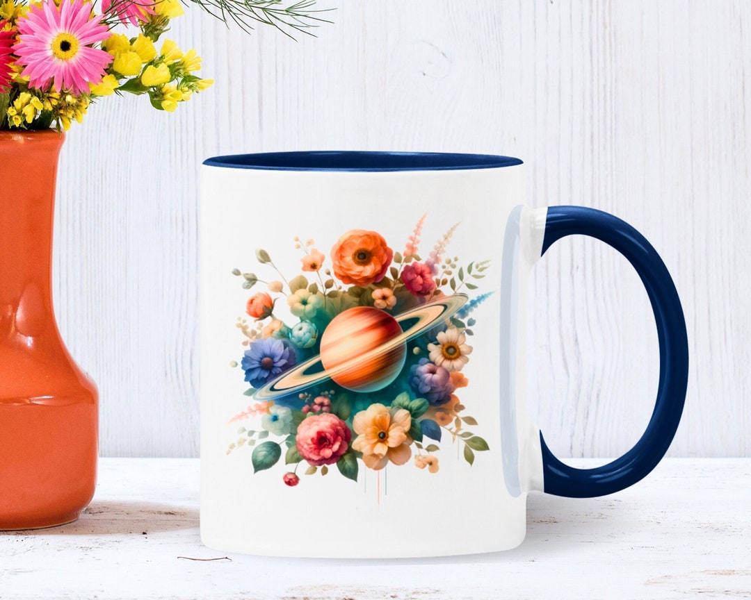 Saturn in Spring Mug, Great Gift for a Science Teacher, Scientist ...