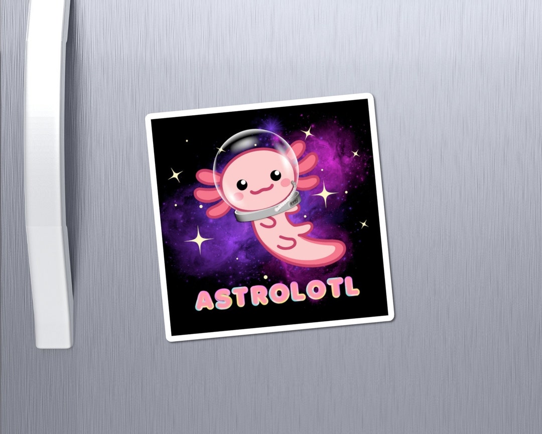 Cute Axolotl Magnet Astrolotl, Fridge or Car Magnets, Funny Gift for ...