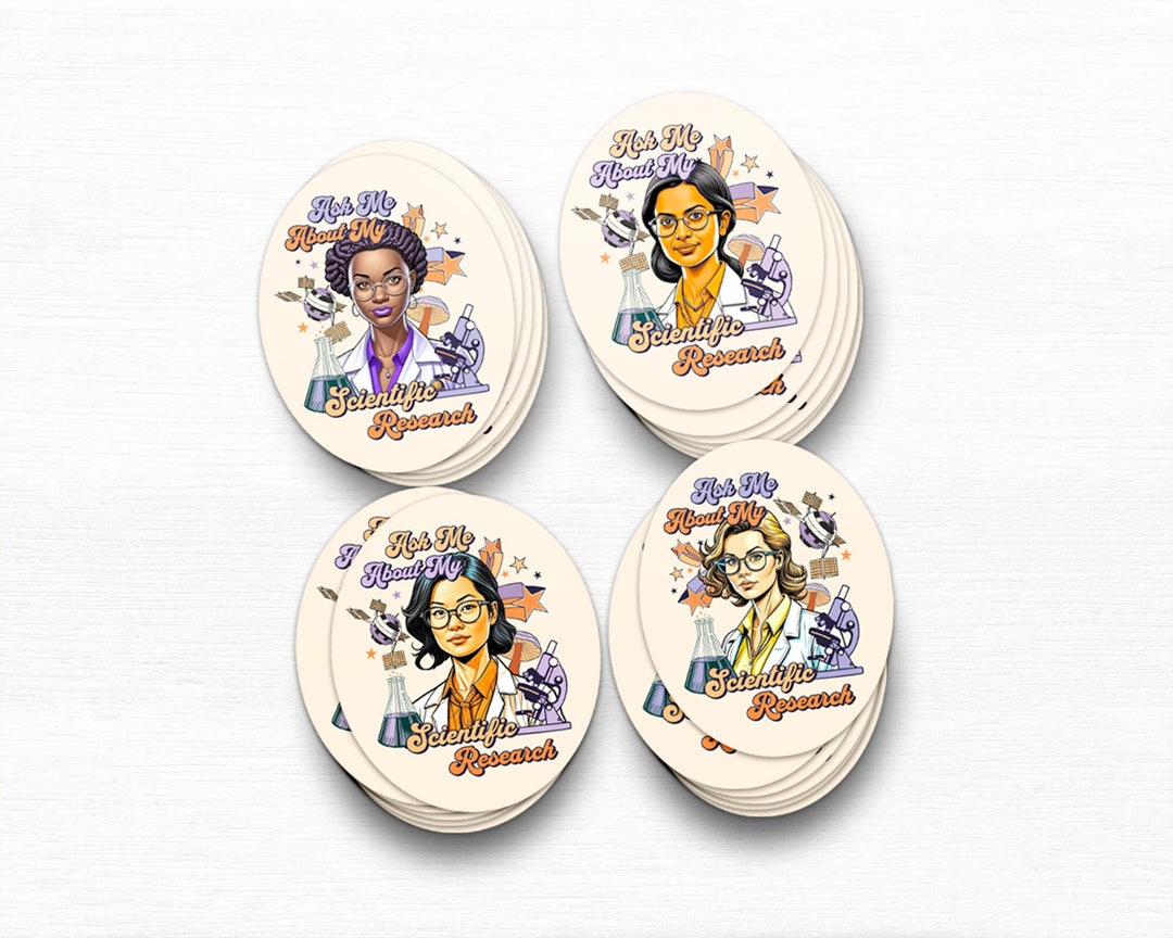 Diverse Women in Science Stickers - Ask Me About My Scientific Research ...