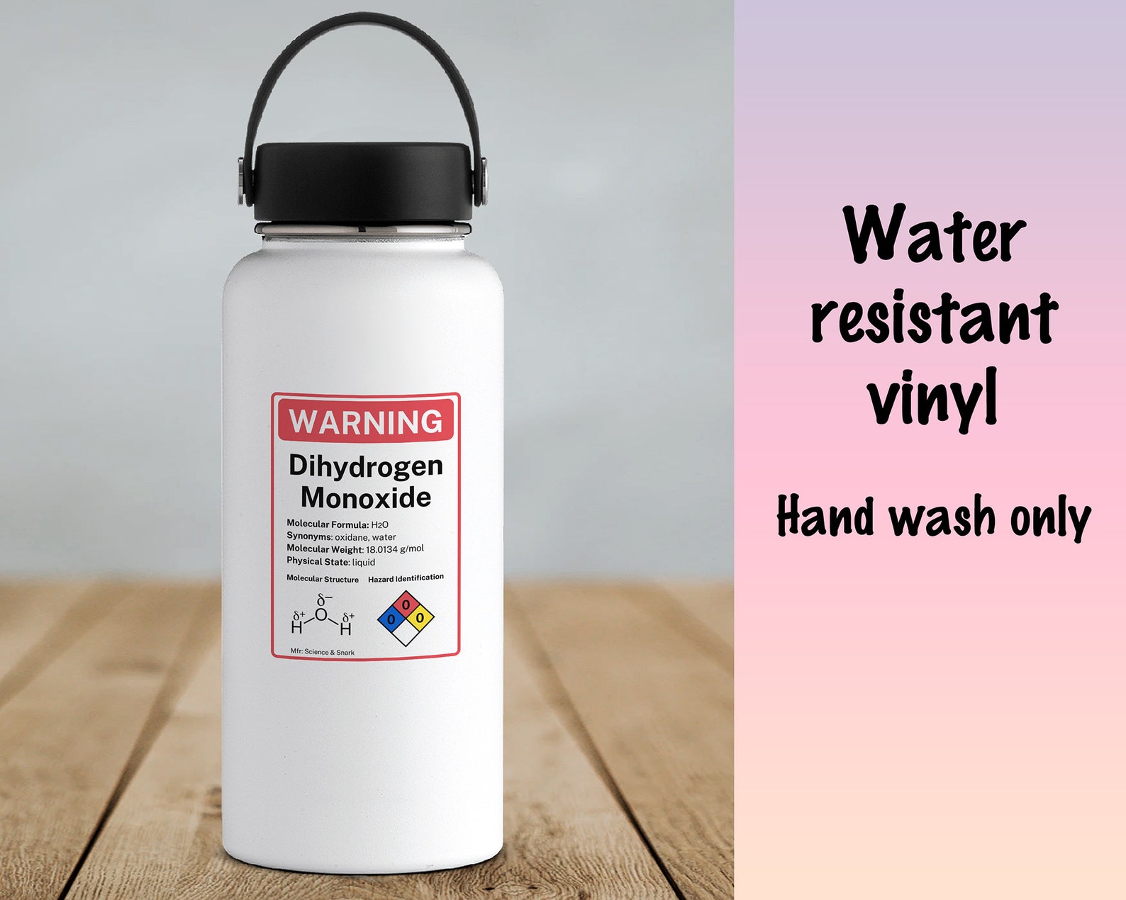 Dihydrogen Monoxide Warning Label Funny Stickers Water - Etsy