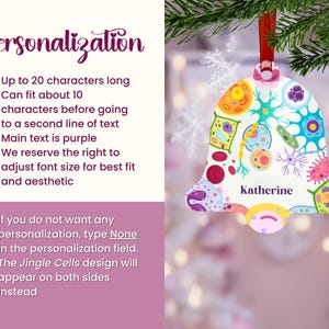 Personalized Microbiology Metal Ornament - Jingle Cells, Funny ...