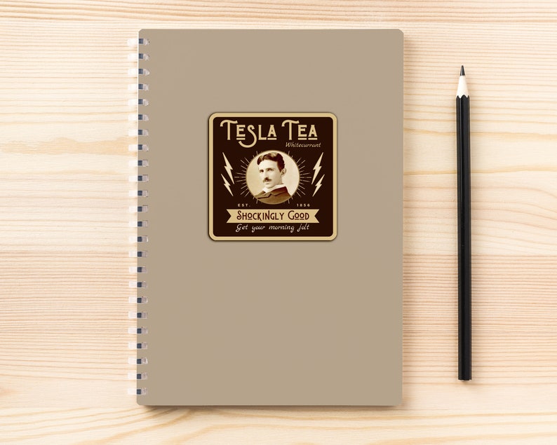 Nikola Tesla Sticker Tea Label Sticker Science Stickers - Etsy