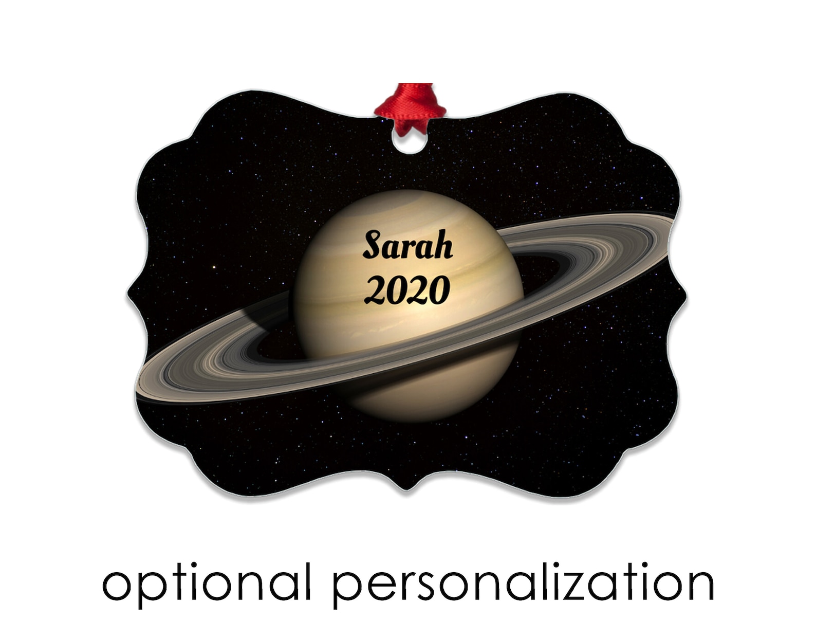 Personalized Saturn Ornament With Santa and Reindeer Saturn | Etsy