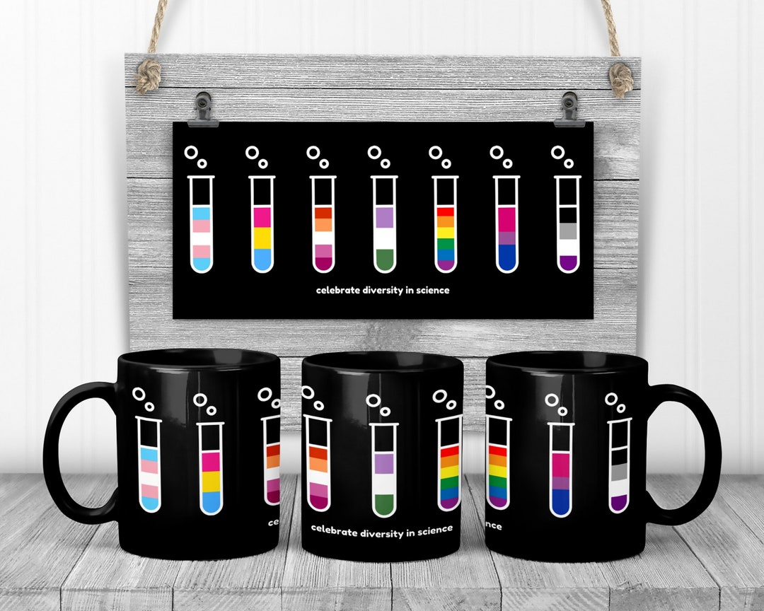 Diversity in Science Mug, Pride Flag Test Tubes, LGBTQ, Great Gift for ...