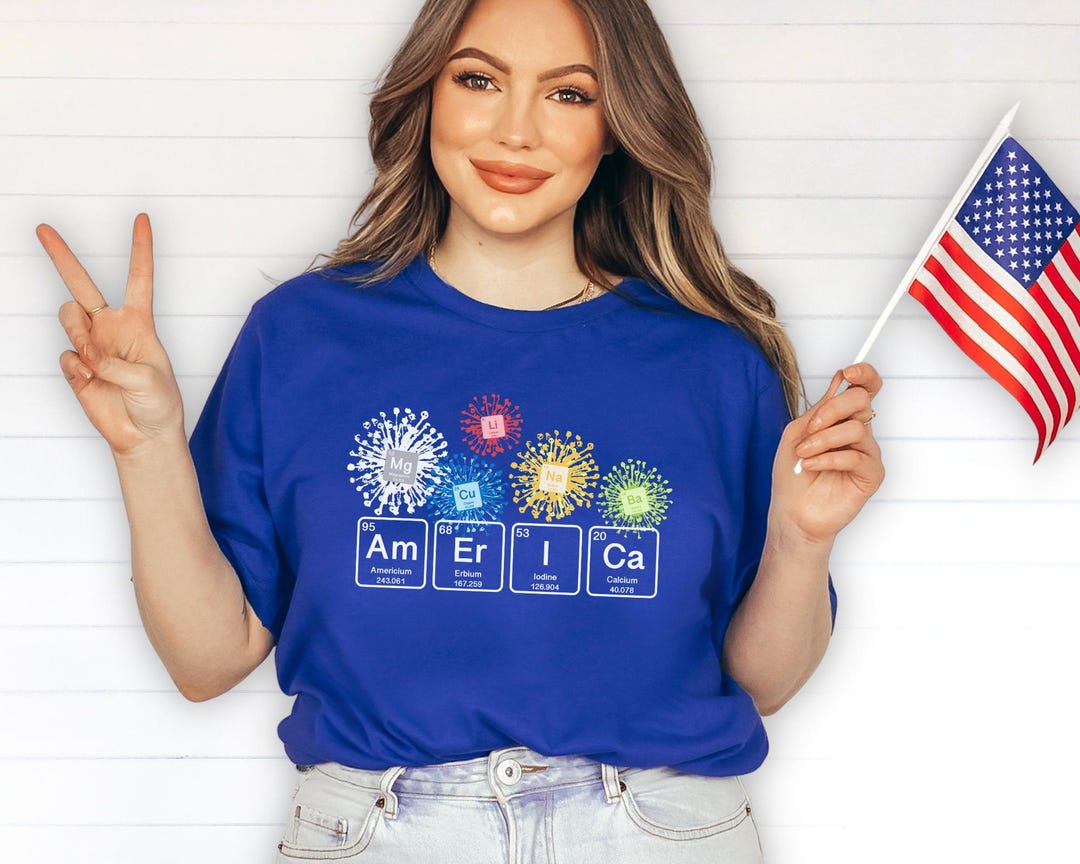 Fireworks Chemistry Shirt, 4th of July Tee, America Spelled With the ...