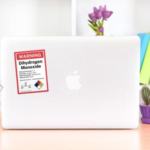 Dihydrogen Monoxide Warning Label, Funny Stickers, Water Bottle ...