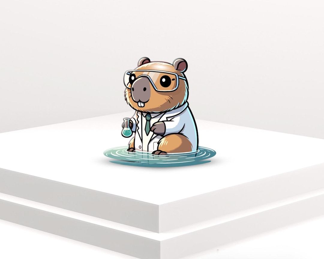 Capybara Scientist Pin, Cute Science Pins, Place on a Lab Coat ...