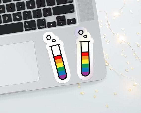 Gay Pride Test Tube Stickers LGBTQ Stickers Science - Etsy